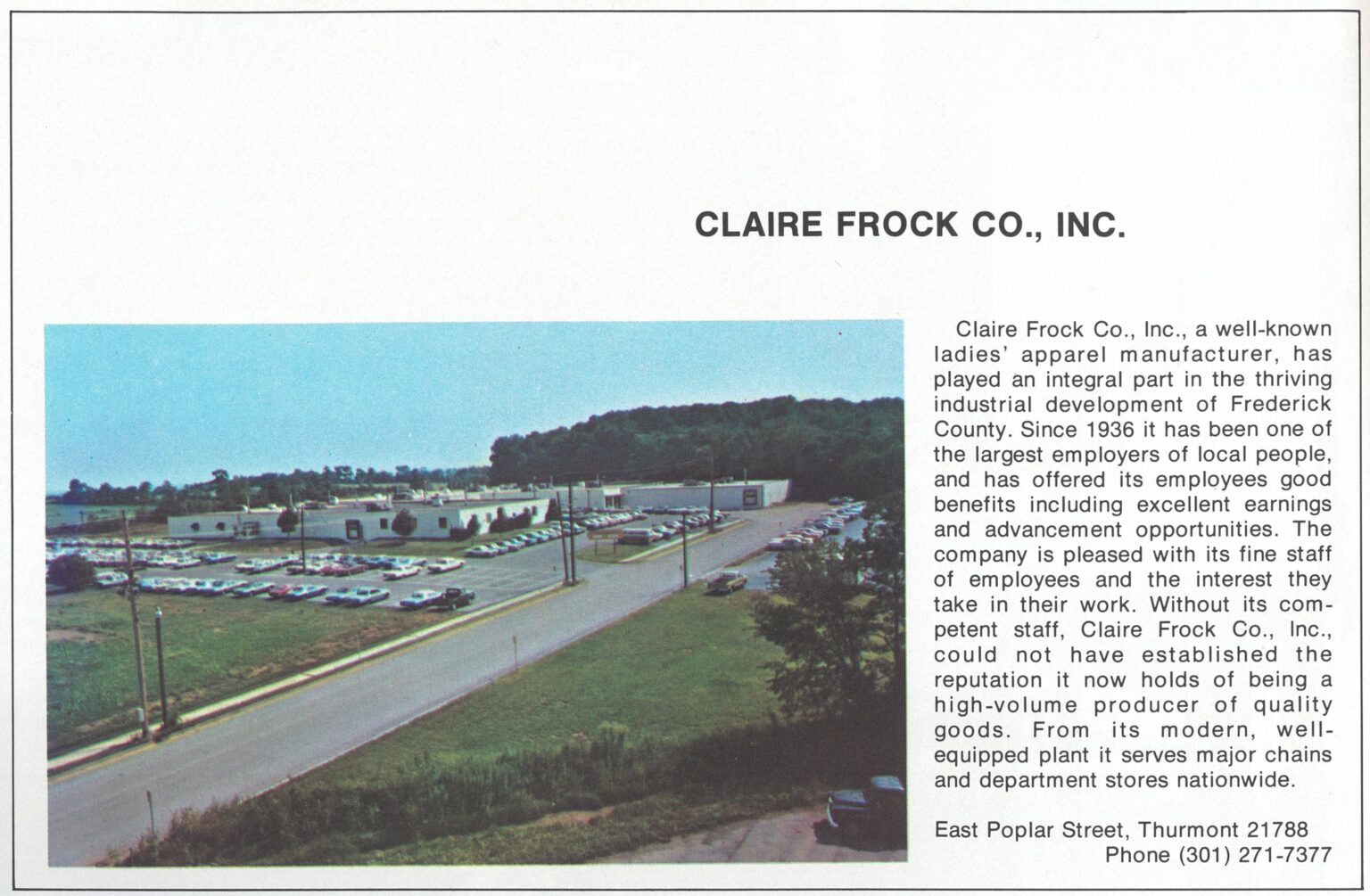 Thurmont's Garment Industry - Heritage Frederick – The Historical ...